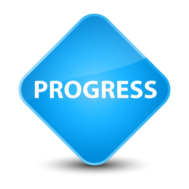 Progress Blue Square Button Stock Illustration - Illustration of ...