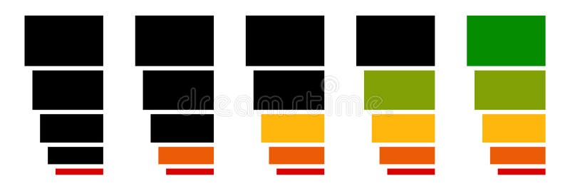 Progress, Level Indicators in Sequence from Low To High Stock Vector ...