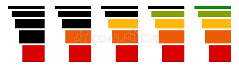 Progress, Level Indicators in Sequence from Low To High Stock Vector ...