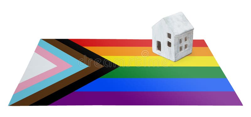 Progress LGBT Rainbow House Isolated on White with Clipping Path Stock ...