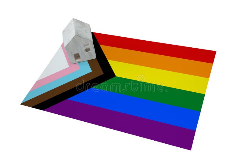 Progress LGBT Rainbow House Isolated on White with Clipping Path Stock ...