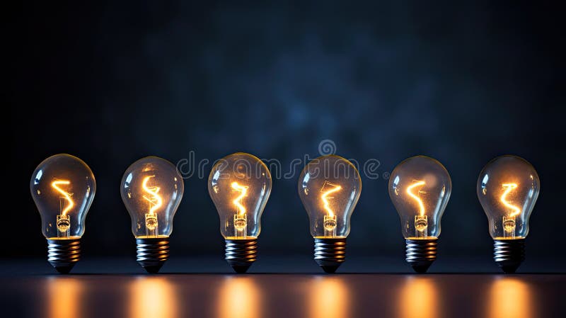 Progress Light Bulb Turning on Stock Illustration - Illustration of ...