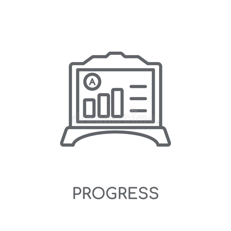 Outline Progress Report Vector Icon. Isolated Black Simple Line Element ...