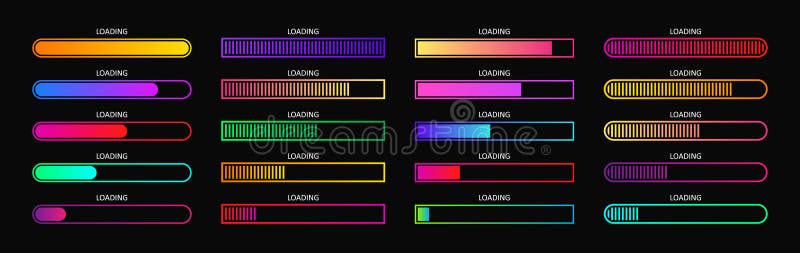 Progress Load Bar. Indicator of Status Download. Graphic Icons of ...