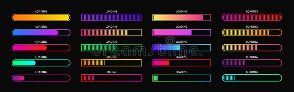 Progress Load Bar. Indicator of Status Download. Graphic Icons of ...