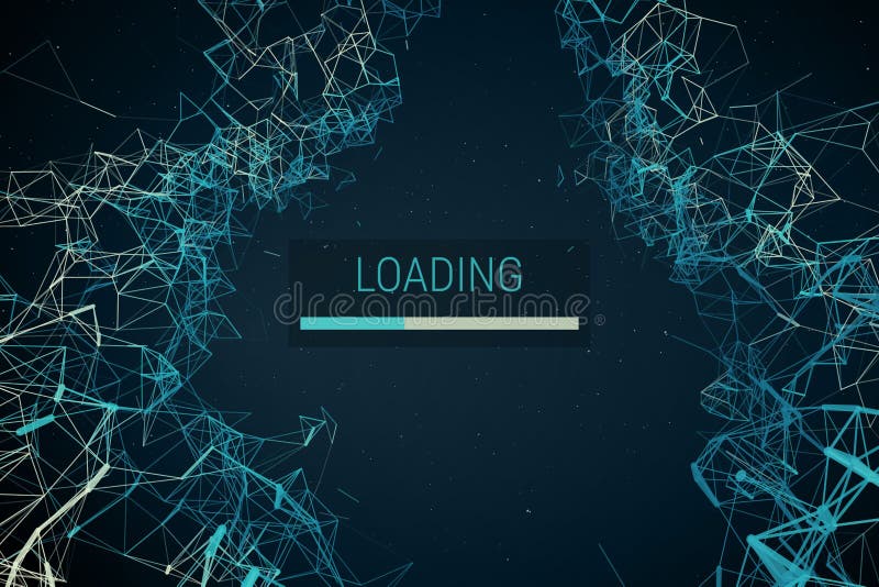 Progress Loading Bar on an Abstract Background. Polygonal Technology ...