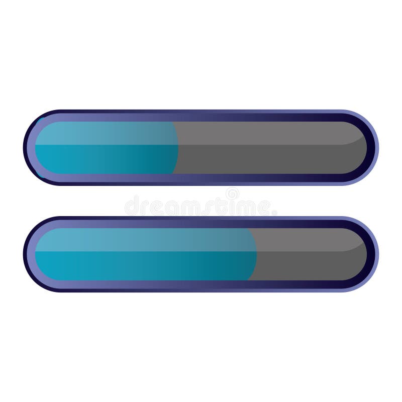 Progress Loading Bar Button. Vector Illustration Decorative Design ...