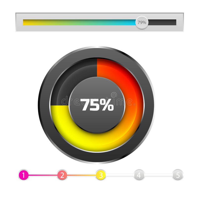 Progress Loading Bar Indicators Download Progress Ui Ux Web Interface Design Template File
