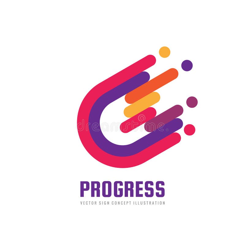 Progress - Logo Template Concept Illustration. Development - Abstract ...