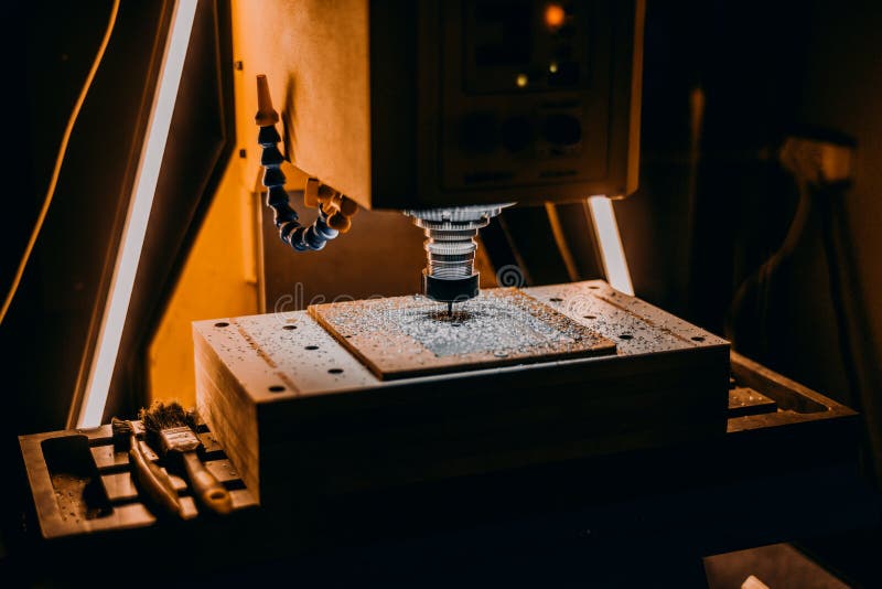 Progress of Manufacturing with CNC Milling Machine Stock Photo - Image ...