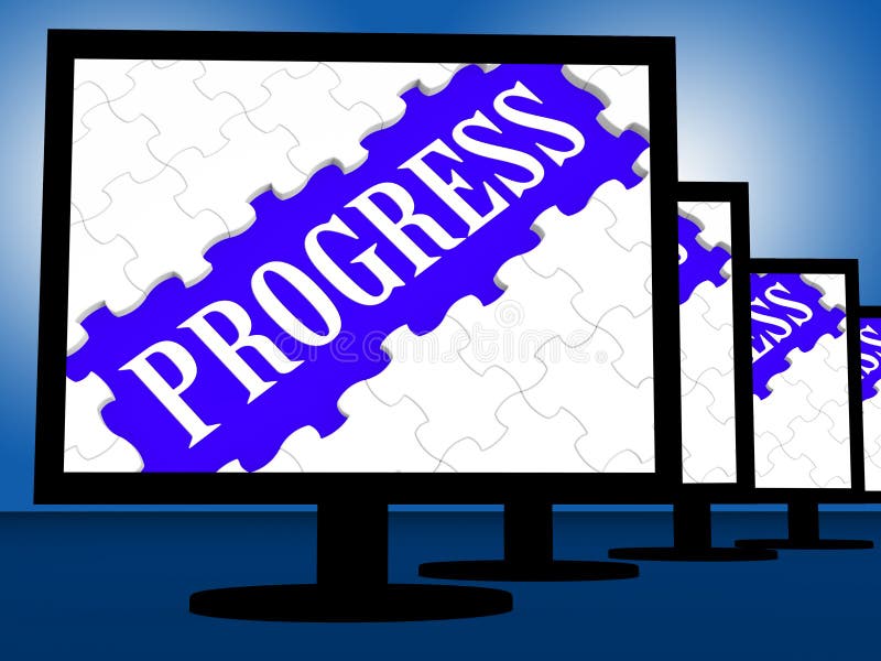 Progress on Monitors Showing Successful Direction Stock Illustration ...