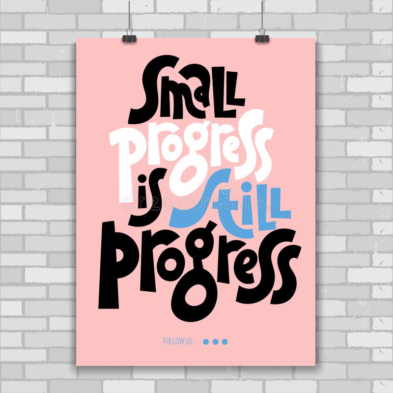 Progress Motivation Lettering Stock Vector - Illustration of motivation ...