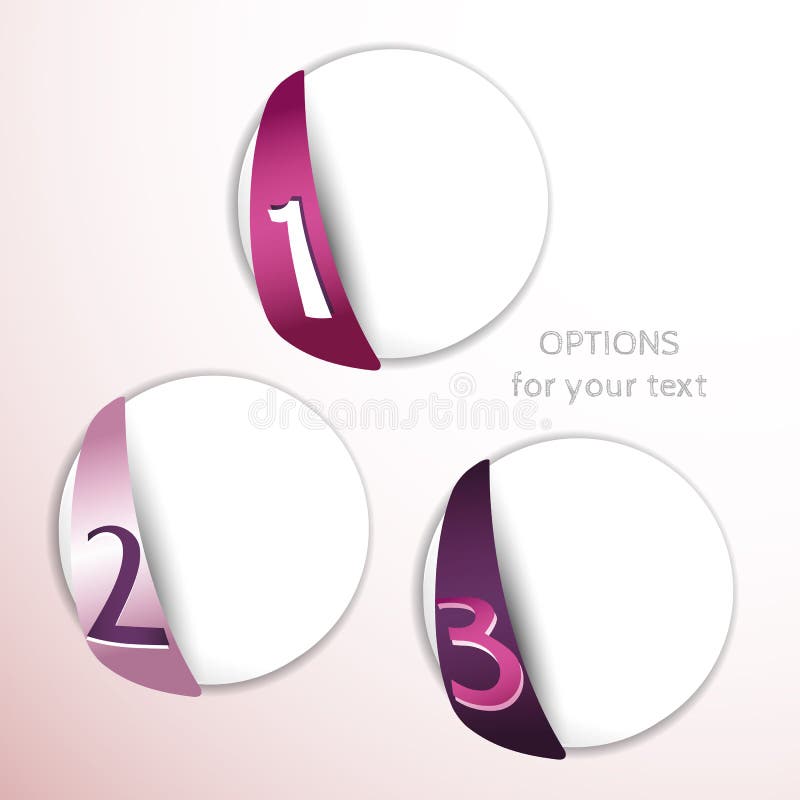 Progress Options / One, Two, Three Options with Pink and Purple Stripes ...