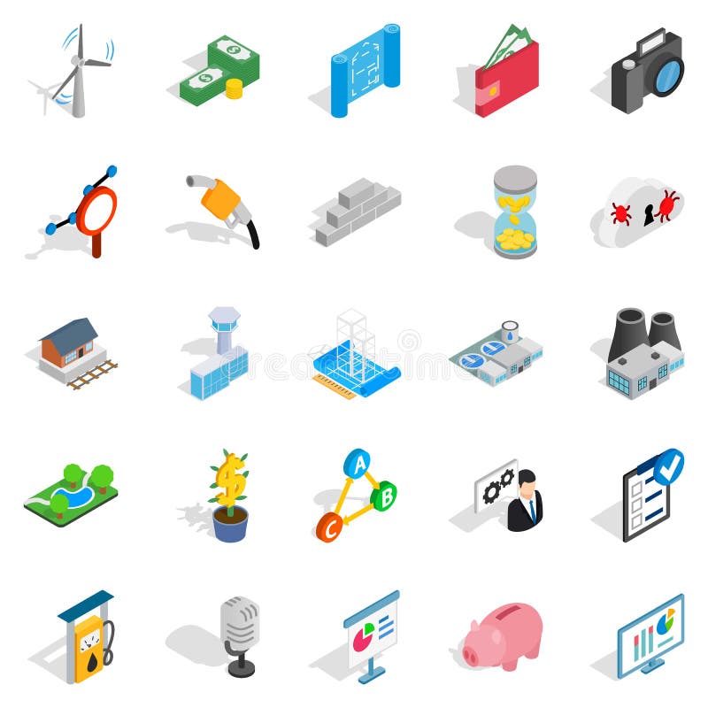 Progress of the People Icons Set, Isometric Style Stock Vector ...