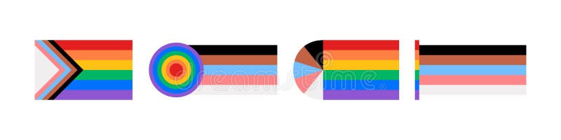 Progress Pride Flag Illustration. Pride Flag Icon. Rainbow Flag. Modern ...