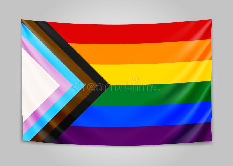 Progress Rainbow Pride Flag. LGBT Stock Vector - Illustration of ...