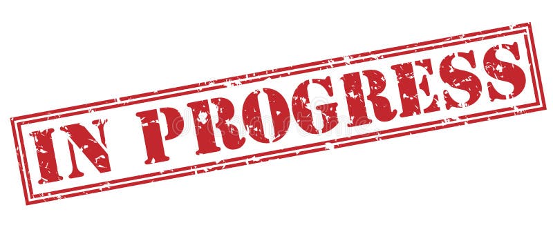 In progress red stamp stock illustration. Illustration of stamp - 95566808