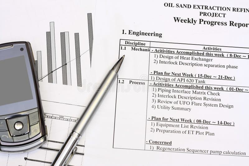 Progress report stock photo. Image of report, headline - 12011812