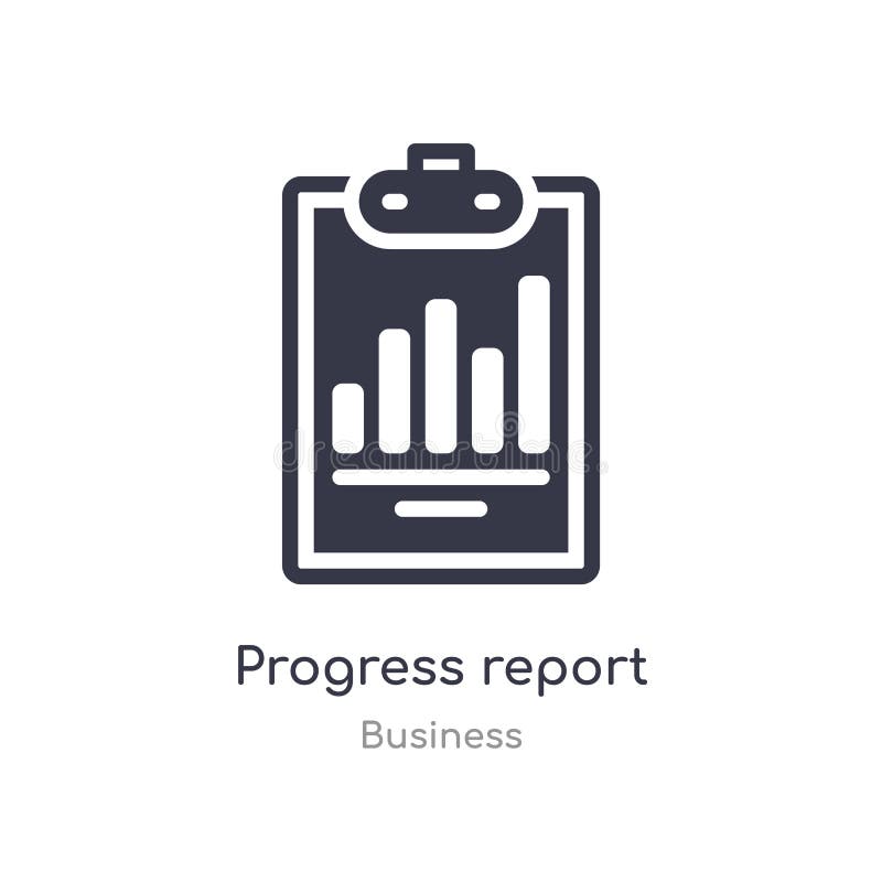 Outline Progress Report Vector Icon. Isolated Black Simple Line Element ...