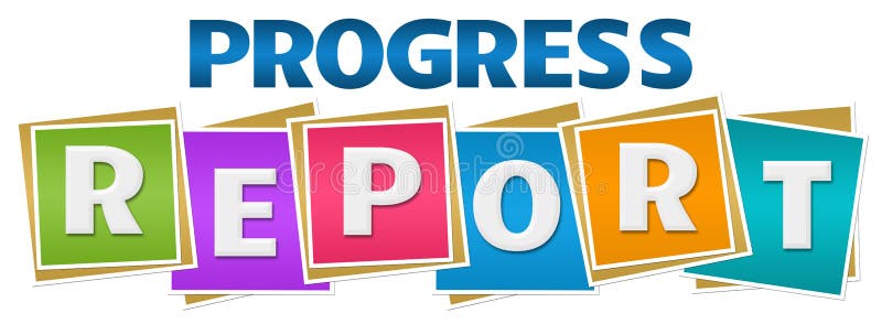 Progress Report Colorful Blocks Text Stock Illustration - Illustration ...