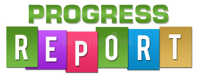 Progress Report Business Symbols Top Colorful Graphics Text Stock ...