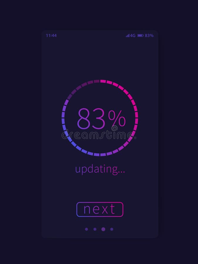 Progress Screen, Mobile Interface, Ui Template Stock Vector ...