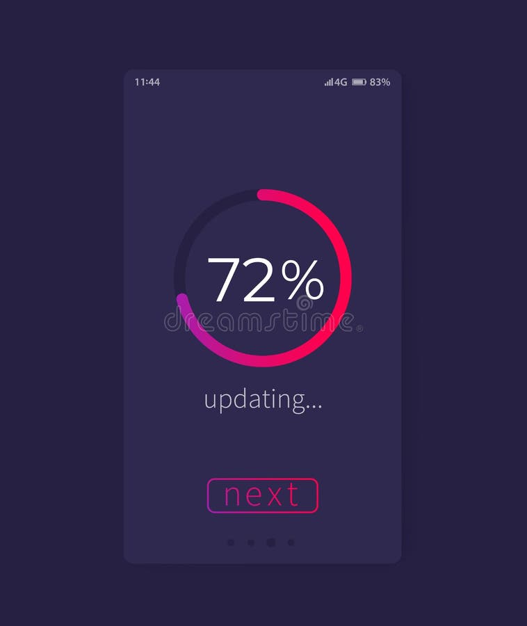 Progress Screen, Mobile Interface, Ui Vector Stock Vector ...