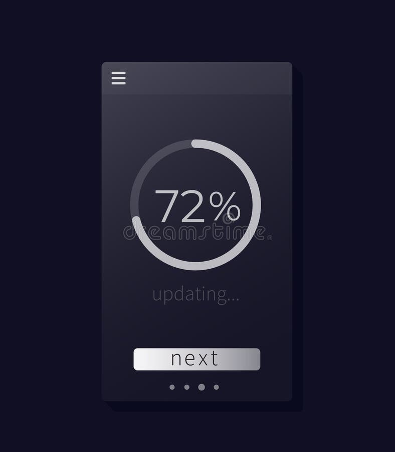 Progress Screen, Updating, Mobile Interface Stock Vector - Illustration ...