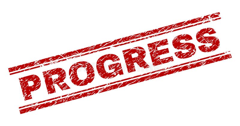 Grunge in PROGRESS Rectangle Stamp Stock Vector - Illustration of await ...