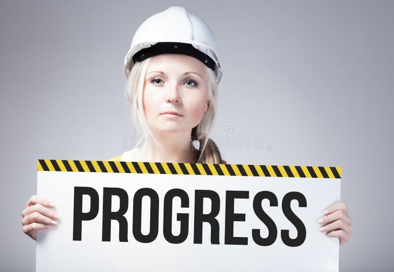 Work in progress post it stock vector. Illustration of construction ...