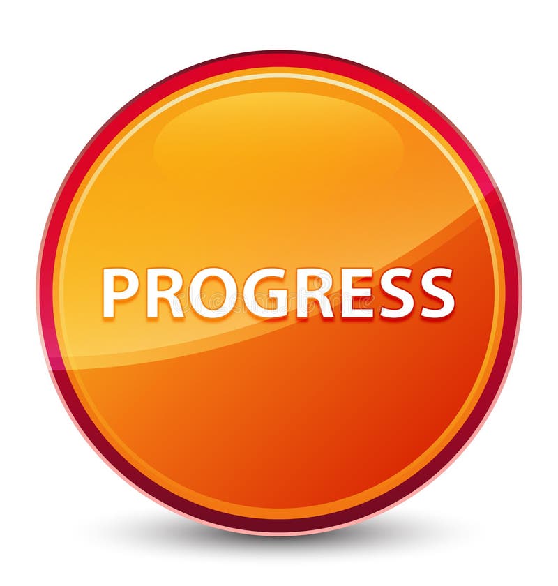 Progress Glassy Orange Round Button Stock Illustration - Illustration ...