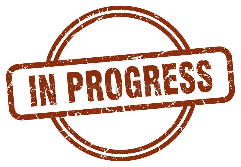 In progress brown stamp stock vector. Illustration of rubber - 119484663