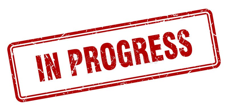 In progress stamp stock vector. Illustration of white - 153585543