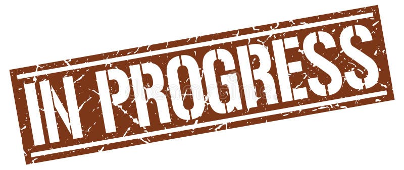 In progress stamp stock vector. Illustration of brown - 120368224