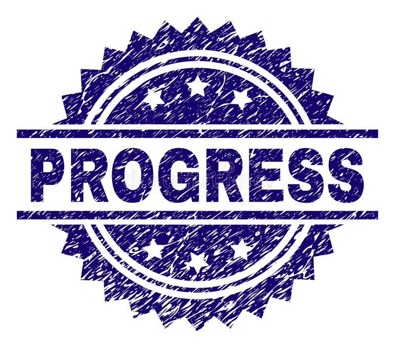 Grunge in PROGRESS Rectangle Stamp Stock Vector - Illustration of await ...