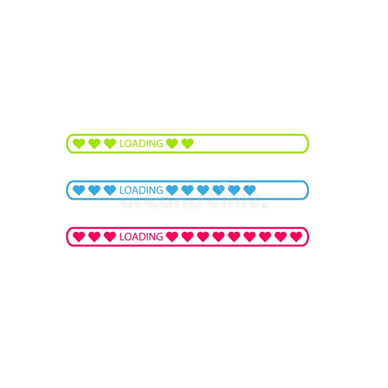 Progress Status Bar Icon. Love Loading Collection. White Heart. Funny ...