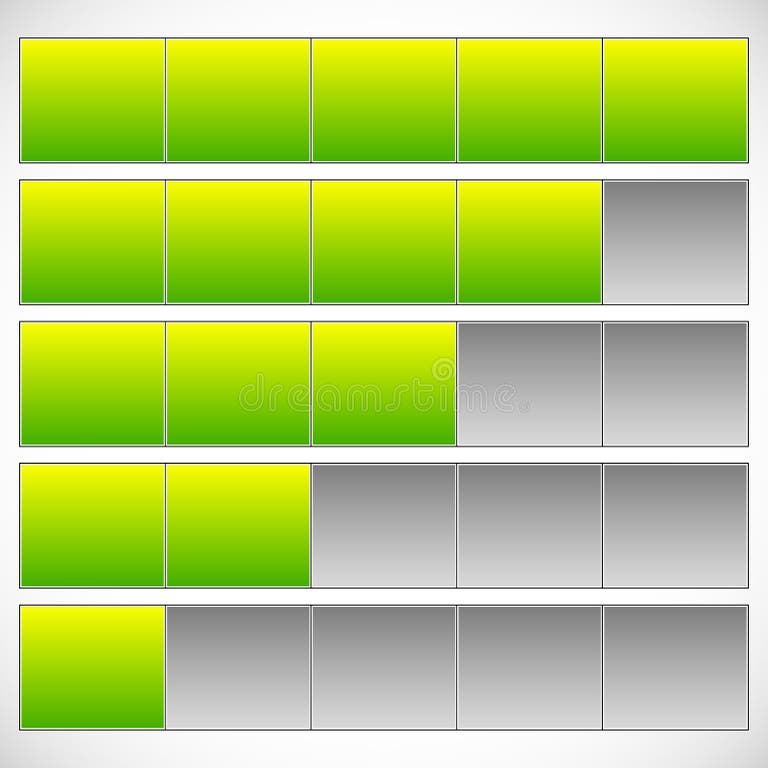 Progress, Step, Phase Indicators. Simple 5-step Progress Bars Stock ...