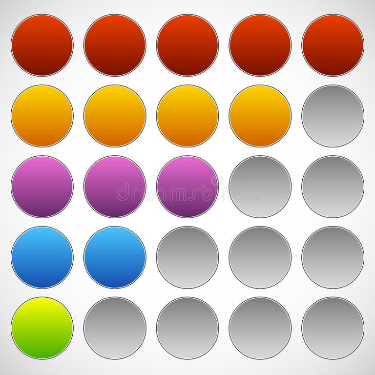 Progress, Step, Phase Indicators. Simple 5-step Progress Bars Stock ...