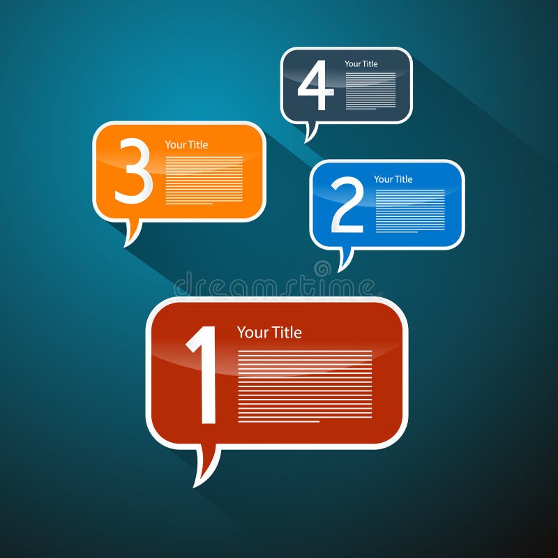 Progress Four Steps for Tutorial, Infographics Stock Vector ...