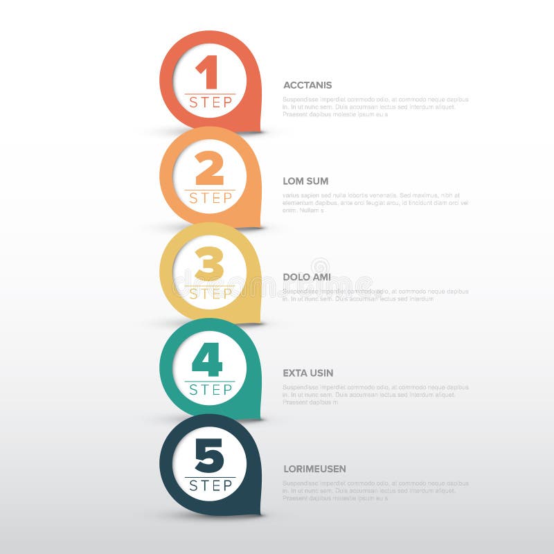 Progress Steps Vertical Template Stock Vector - Illustration of option ...