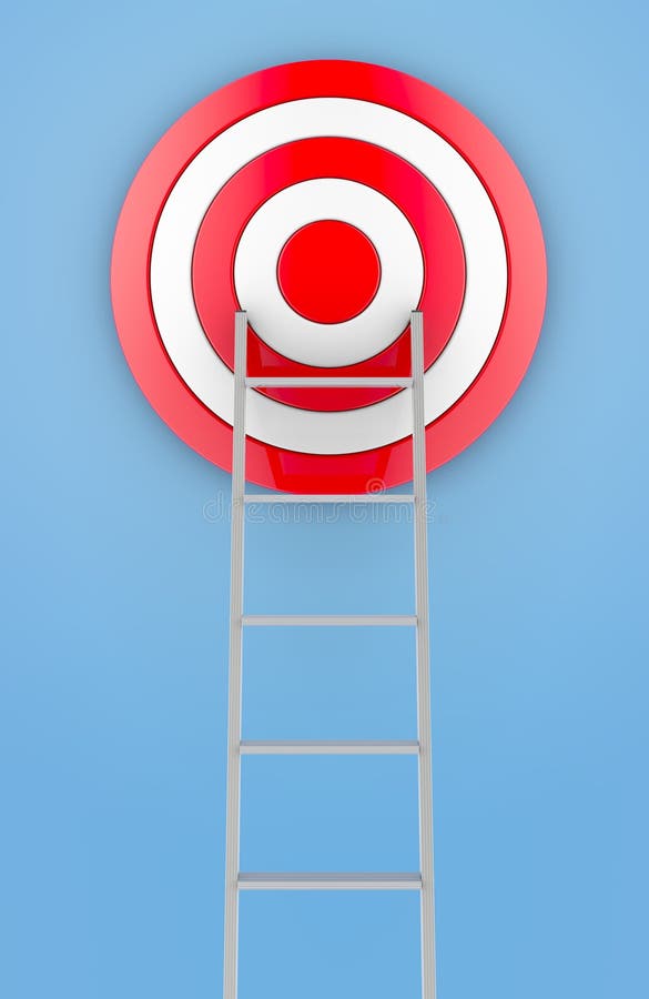Progress and Success, Concept. Target and Stairs Stock Illustration ...