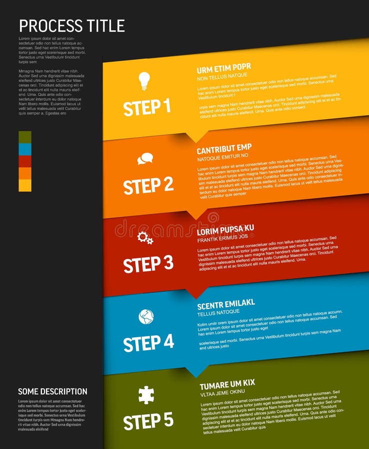 Progress Template with Colorful Steps and Icons Stock Vector ...