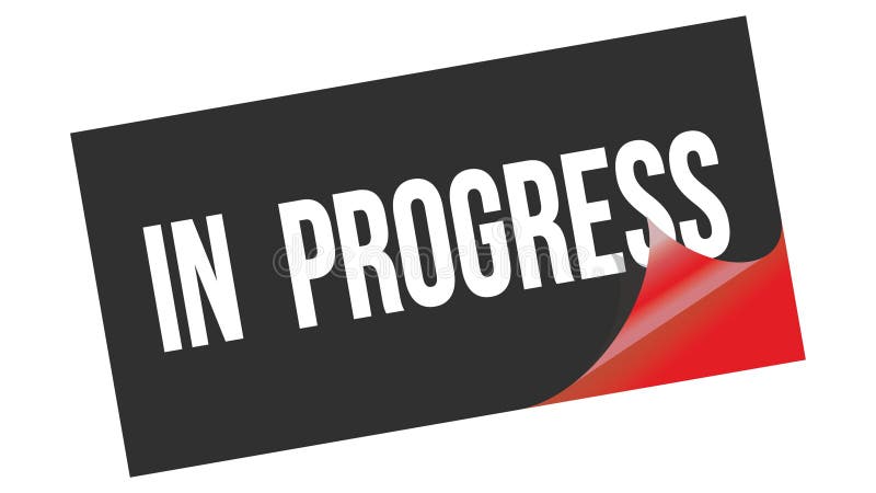 In PROGRESS Text on Black Red Sticker Stamp Stock Illustration ...
