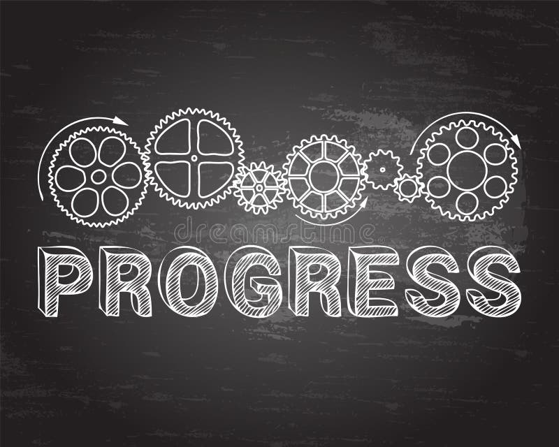 Progress Blackboard stock vector. Illustration of improve - 111097010