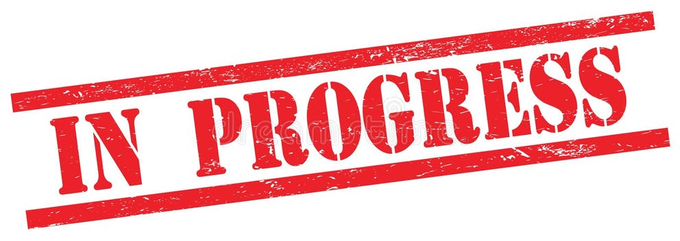 In PROGRESS Text on Red Grungy Rectangle Stamp Stock Illustration ...