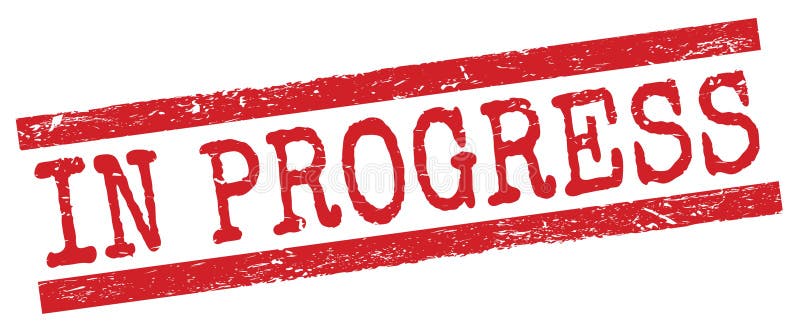In PROGRESS Text on Red Lines Stamp Sign Stock Illustration ...