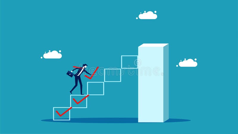 Progress Towards Success. Businessman Checking List of Completed Tasks ... Progress Towards Success. Businessman Checking List of Completed Tasks ...