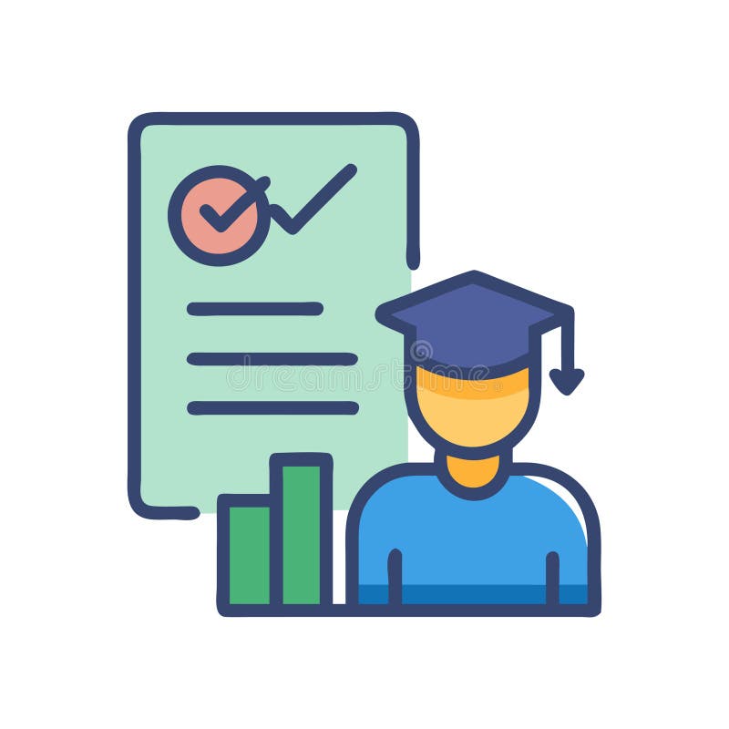 Progress Tracking Icon for Students Stock Vector - Illustration of ...