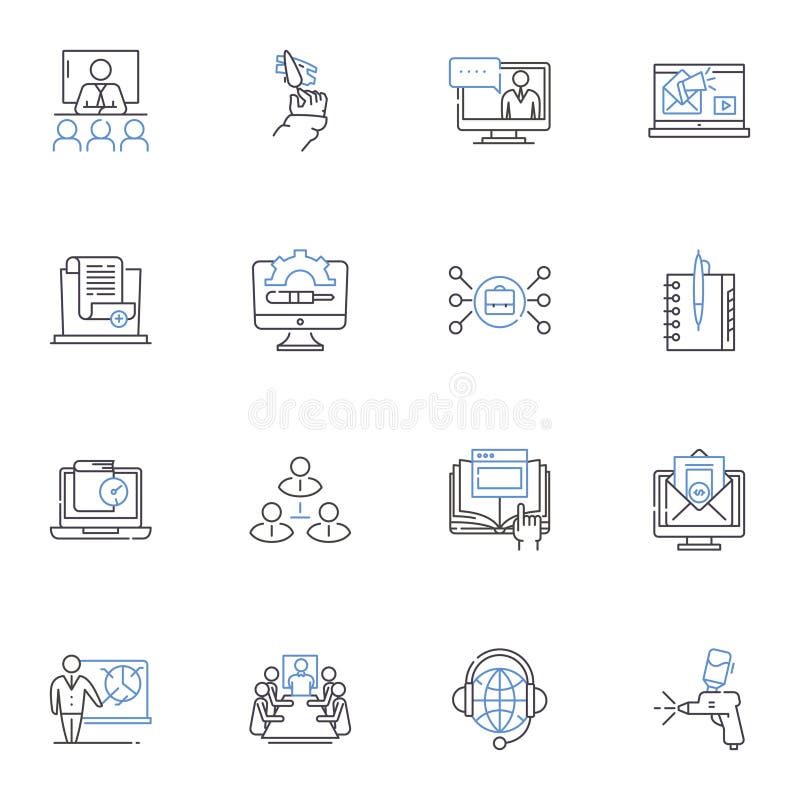 Progress Tracking Line Icons Collection. Analytics, Metrics, Measuring ...