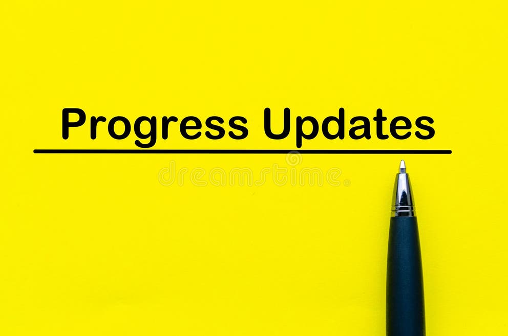Progress Updates Written on Yellow Cover Background. Stock Image ...